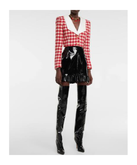 ALESSANDRA RICH Alessandra Rich Checked Wool-Blend Boucle Jacket